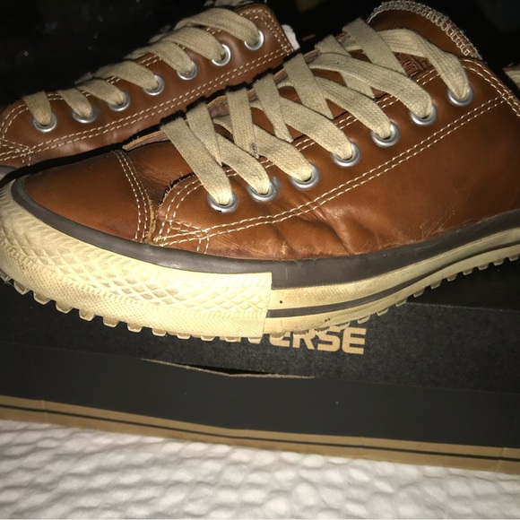 Converse | Shoes | Converse Mens Tan Leather Sneakers | Poshmark